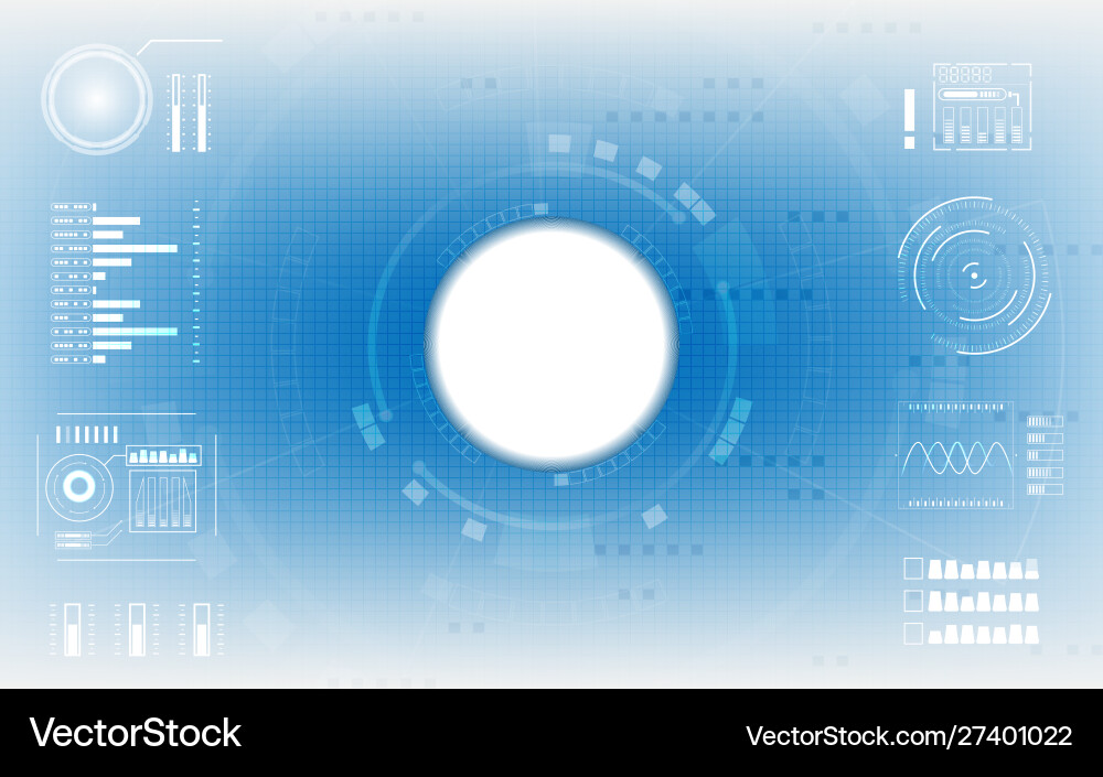 Blue digital structure elements technology Vector Image