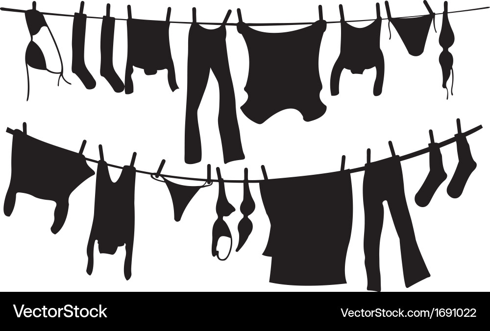 Drying clothes Royalty Free Vector Image - VectorStock
