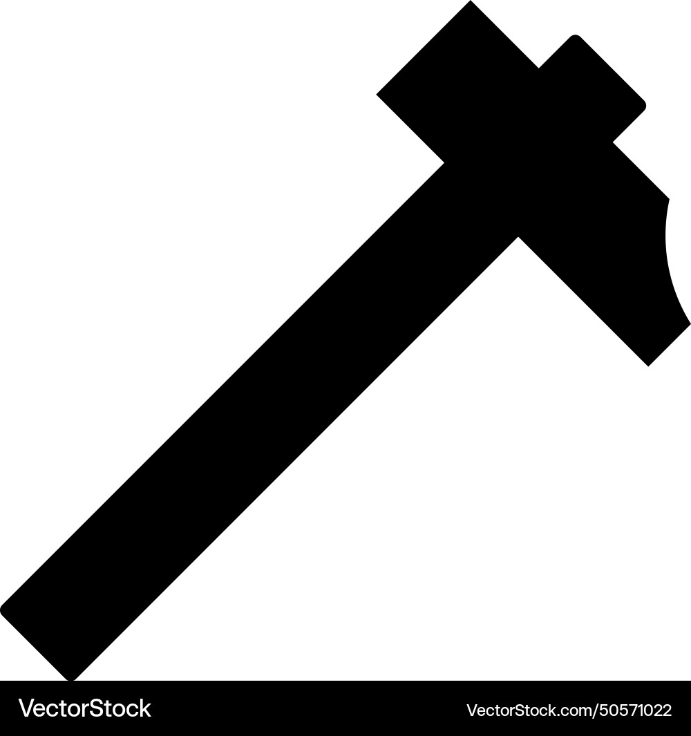 Hammer icon in flat style Royalty Free Vector Image
