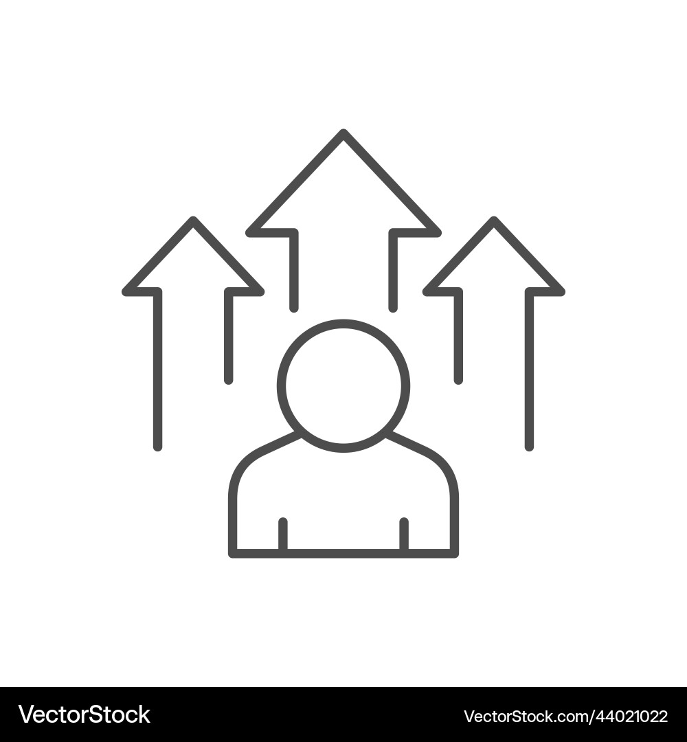 Human self-development line outline icon Vector Image