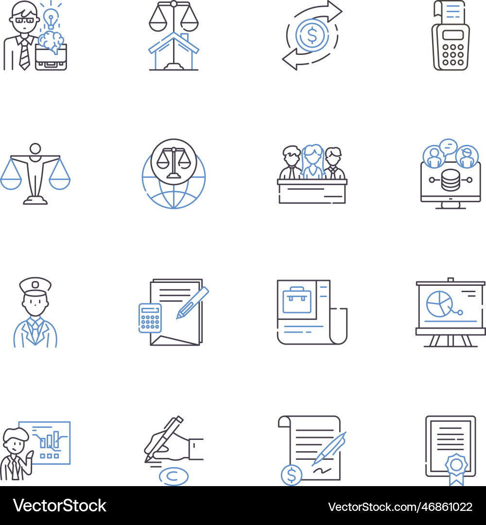 Inventory management line icons collection Vector Image