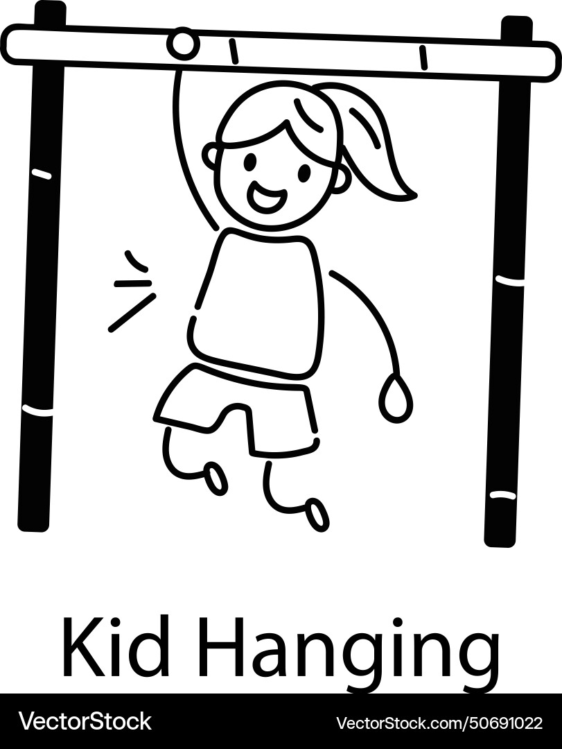 Kid hanging Royalty Free Vector Image - VectorStock
