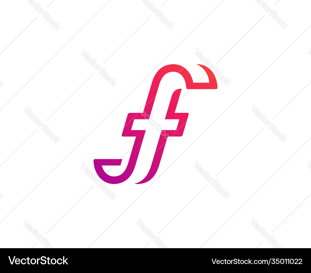 Letter f logo icon design template elements Vector Image