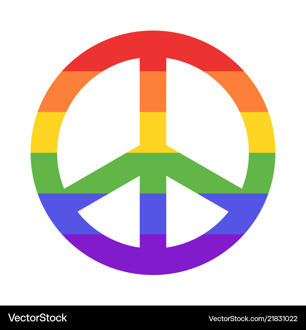 Rainbow peace sign Royalty Free Vector Image - VectorStock