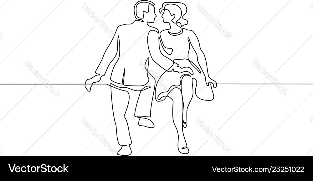 Romantic Couple Line Art Royalty Free Vector Image