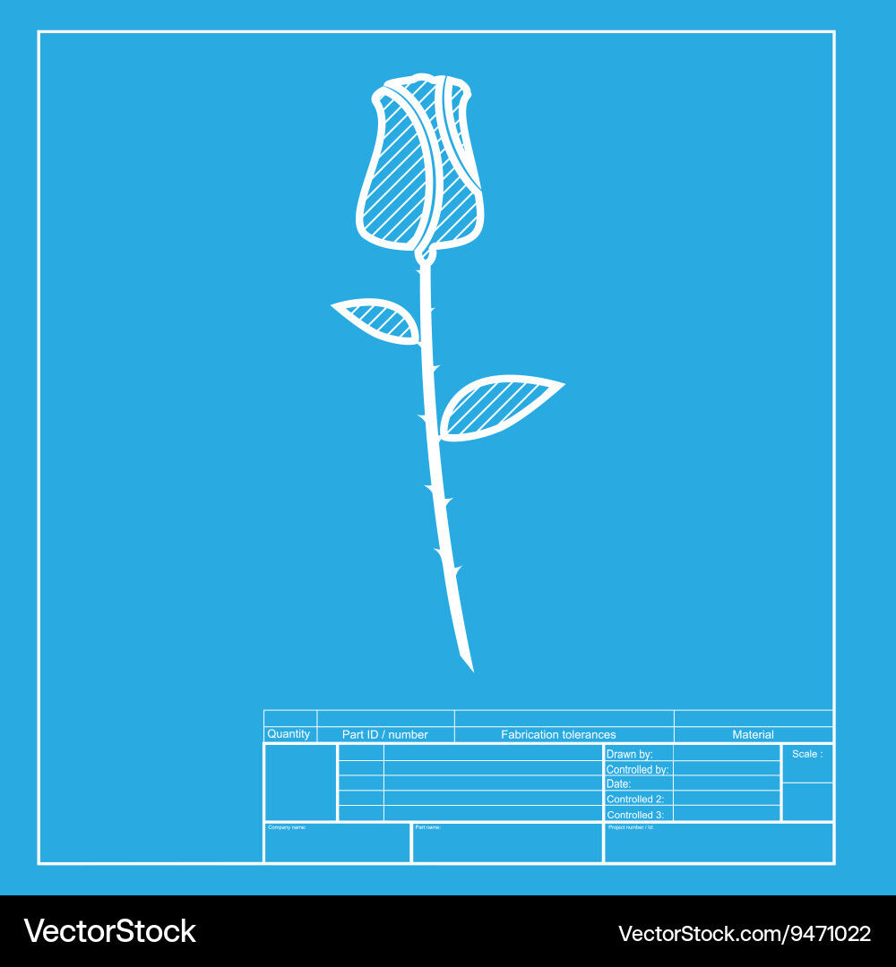 Rose sign white section of icon Royalty Free Vector Image