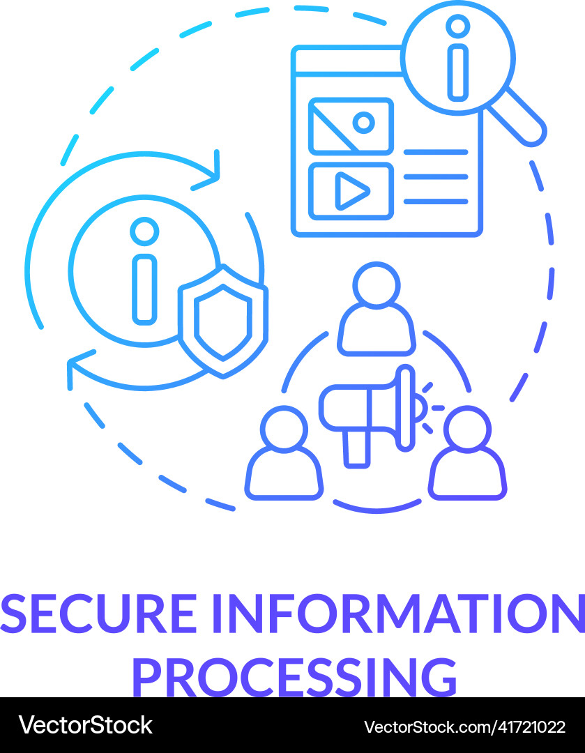 Secure information processing blue gradient Vector Image