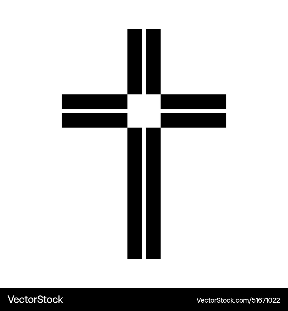 Simple cross icon christian symbol Royalty Free Vector Image