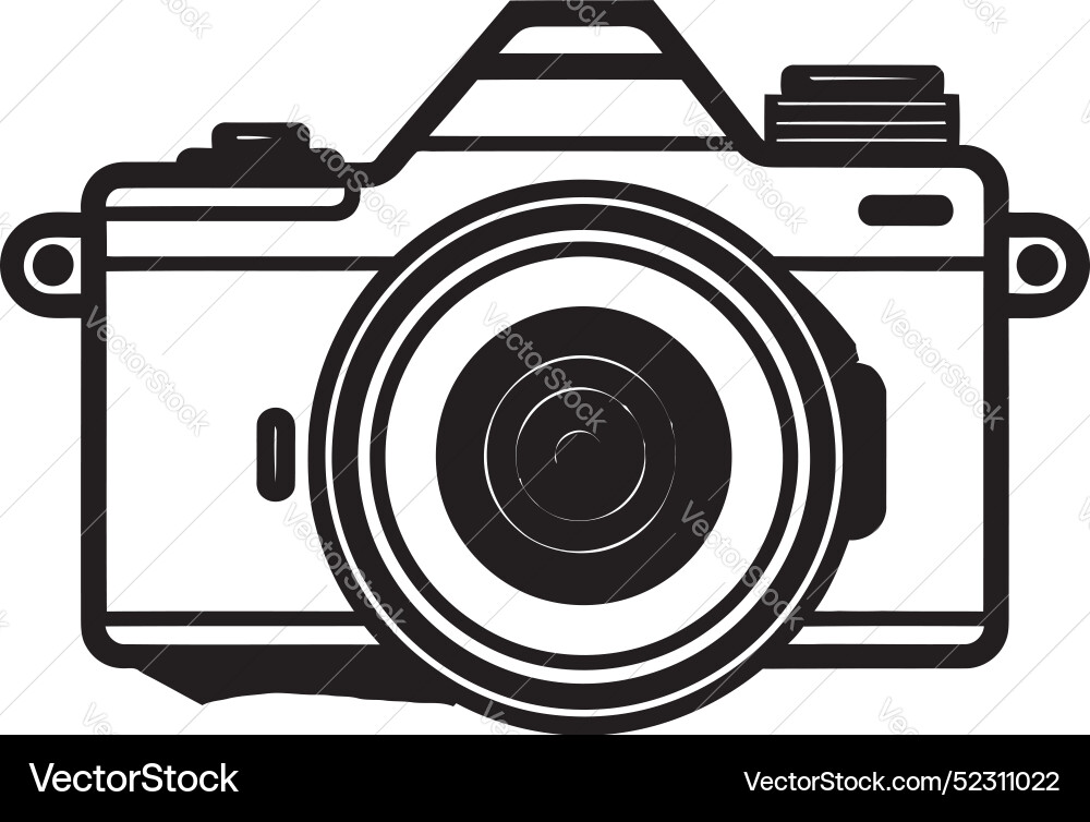 Simplicity at its finest black camera line art Vector Image