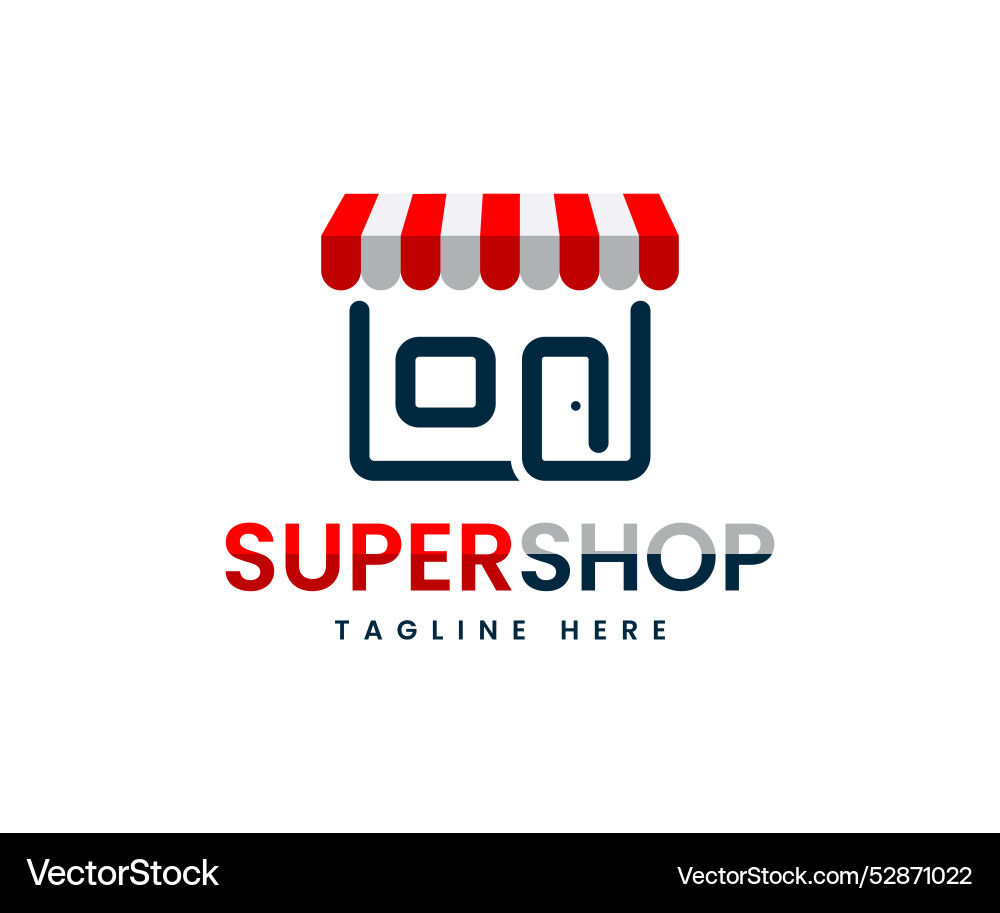 Super shop logo or online and store Royalty Free Vector