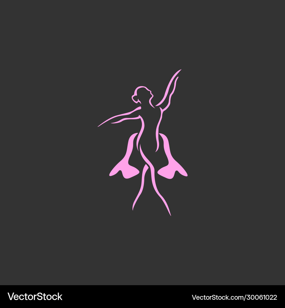 Woman ballet symbol logo Royalty Free Vector Image