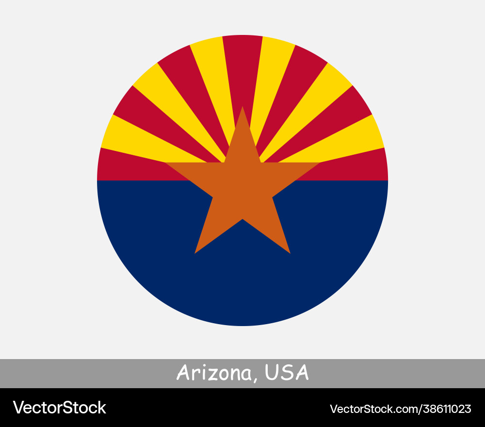Arizona round flag Royalty Free Vector Image - VectorStock