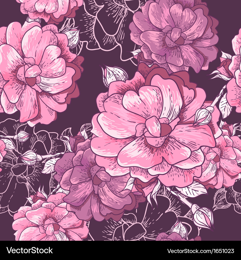 Beautiful seamless rose background Royalty Free Vector Image