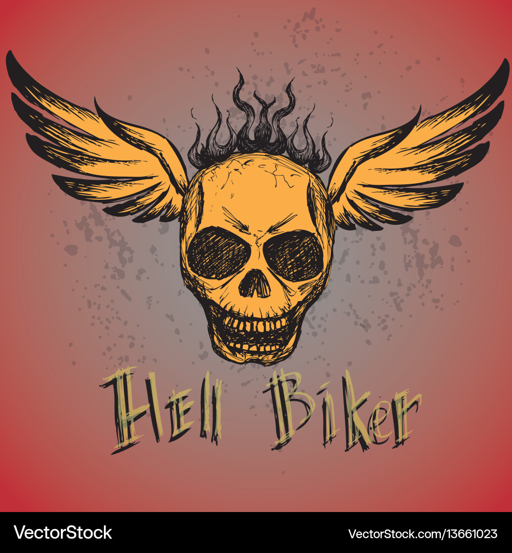 Biker emblem logo or tattoo Royalty Free Vector Image