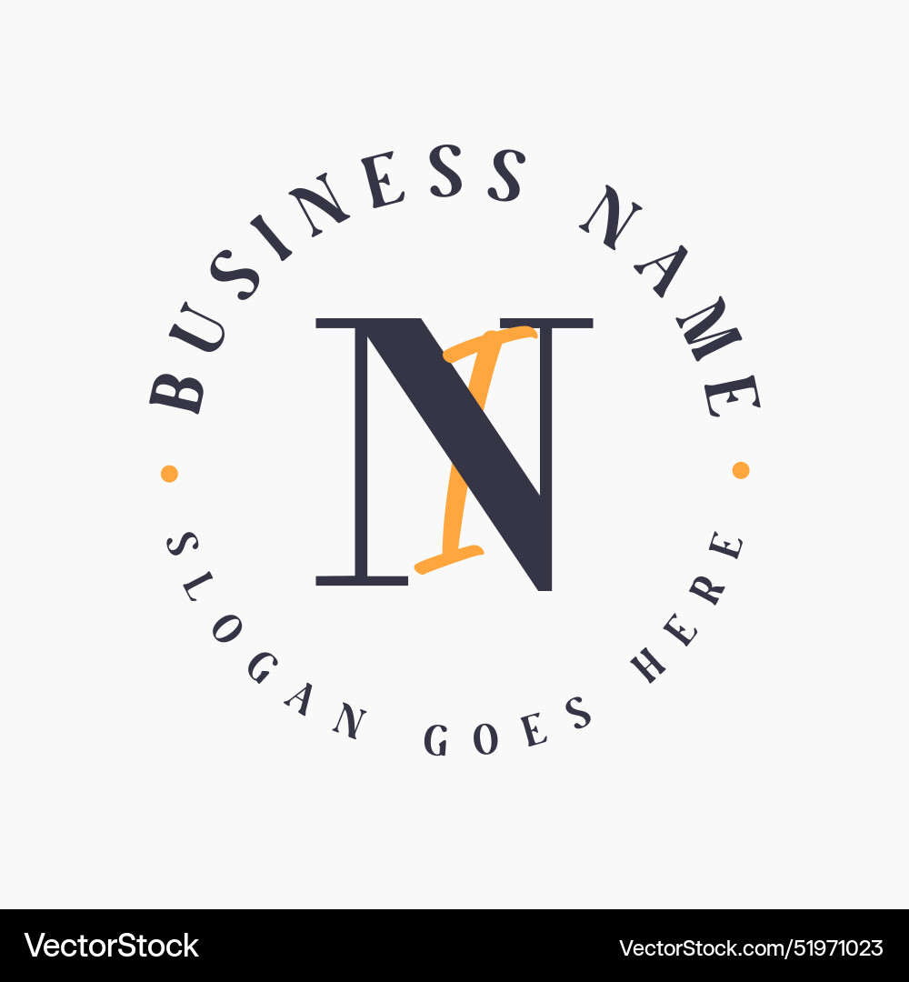 Elegant letter ni initials logo for corporate Vector Image