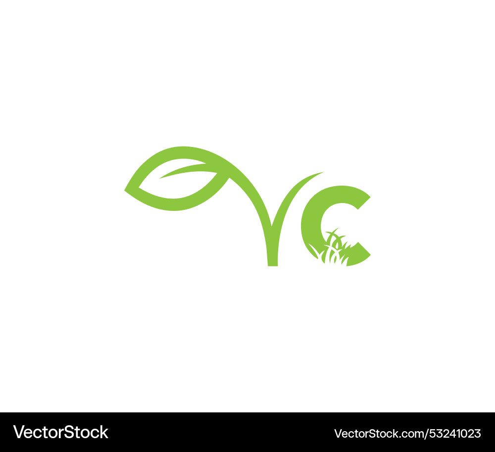 Initial vc letter logo design template Royalty Free Vector