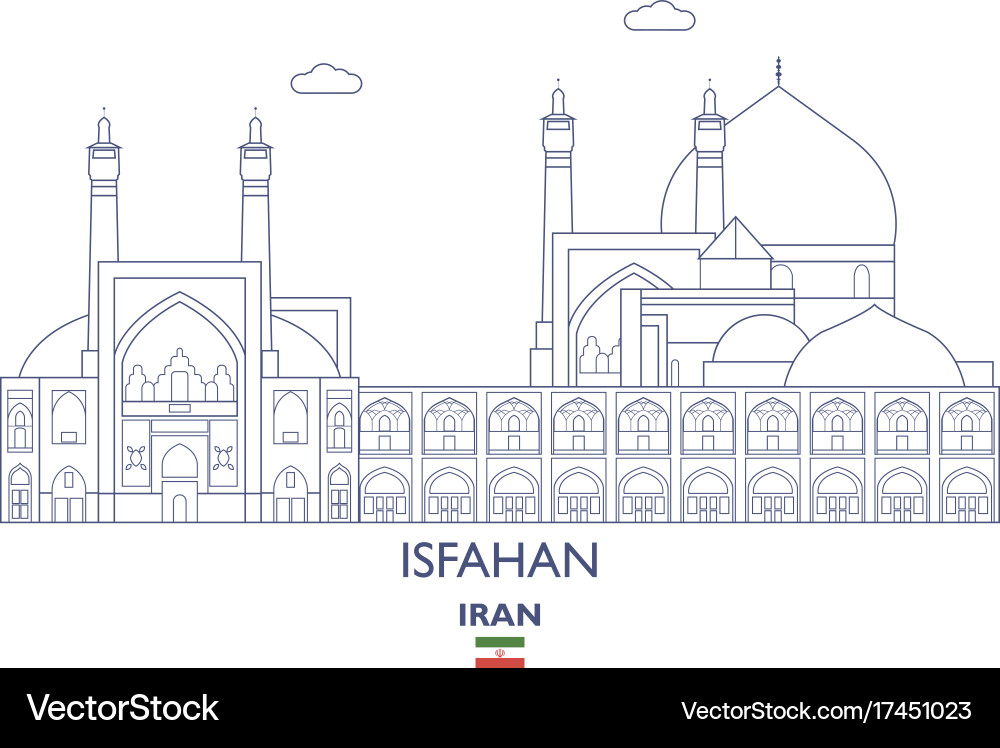 Isfahan city skyline Royalty Free Vector Image