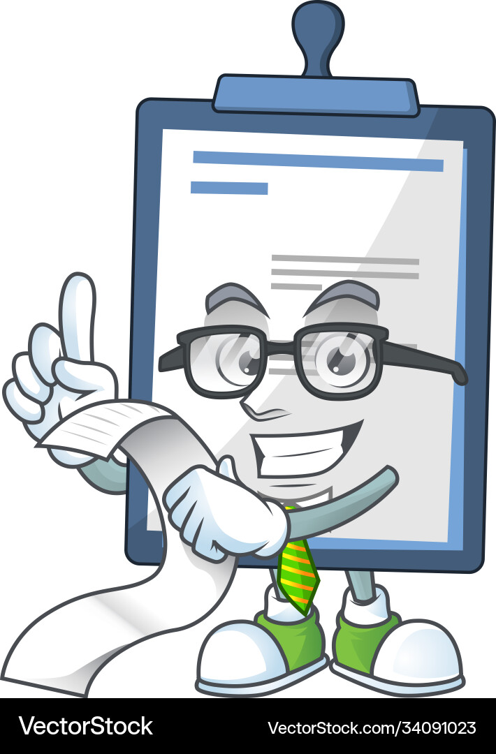 Mascot Cartoon Konzept medizinische Note mit Menüliste