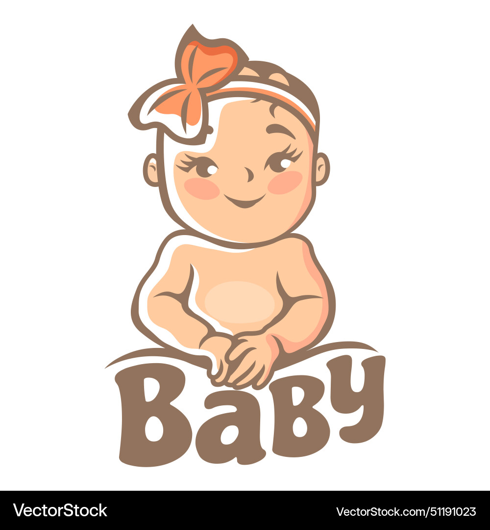 Modern cute baby logo Royalty Free Vector Image