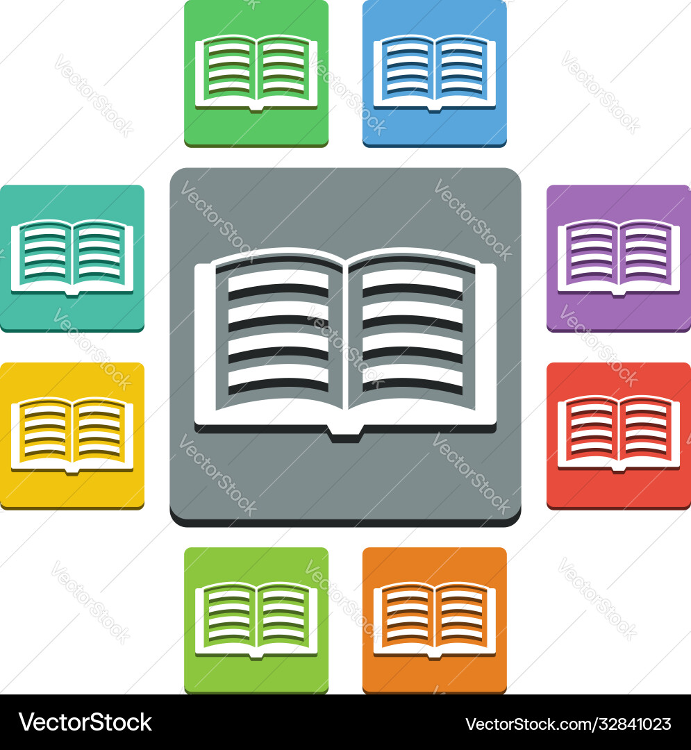 Open book icons - almost flat style Royalty Free Vector