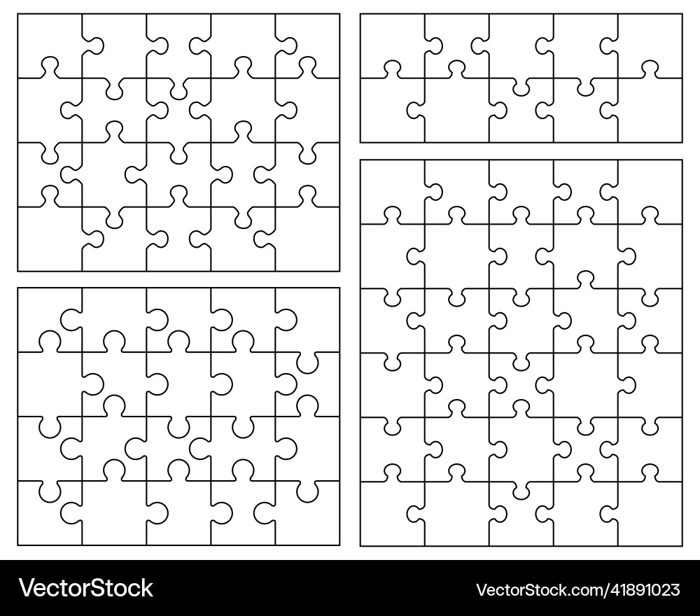 Puzzles separate pieces Royalty Free Vector Image