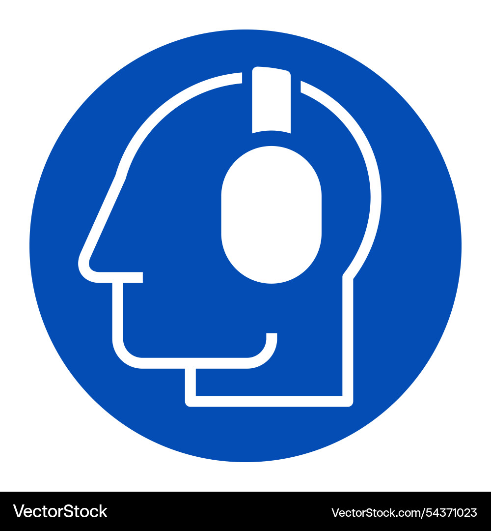 Safety hearing protection icon Royalty Free Vector Image