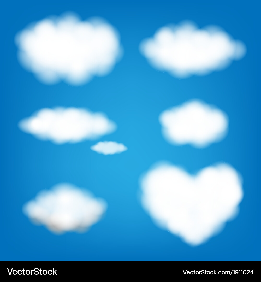 Big set clouds Royalty Free Vector Image - VectorStock