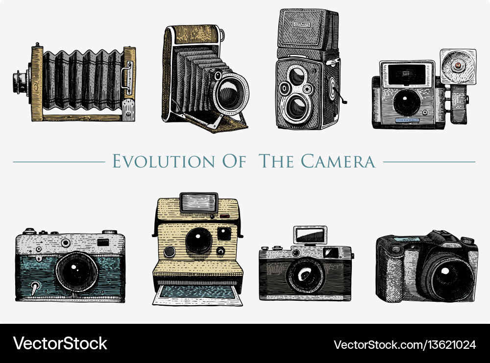 Camera Evolution Timeline Royalty Free Vector Image