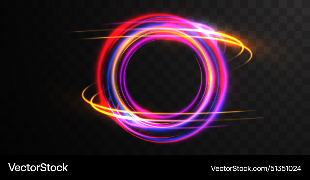 Colorful neon light vortex or portal frame Vector Image