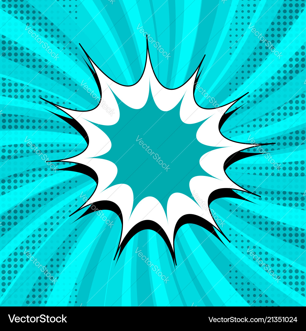 Comic bright turquoise background Royalty Free Vector Image