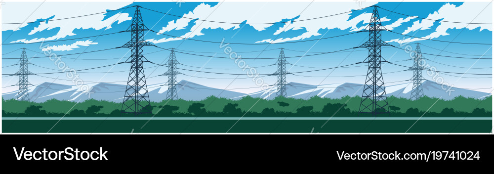 High voltage power lines Royalty Free Vector Image