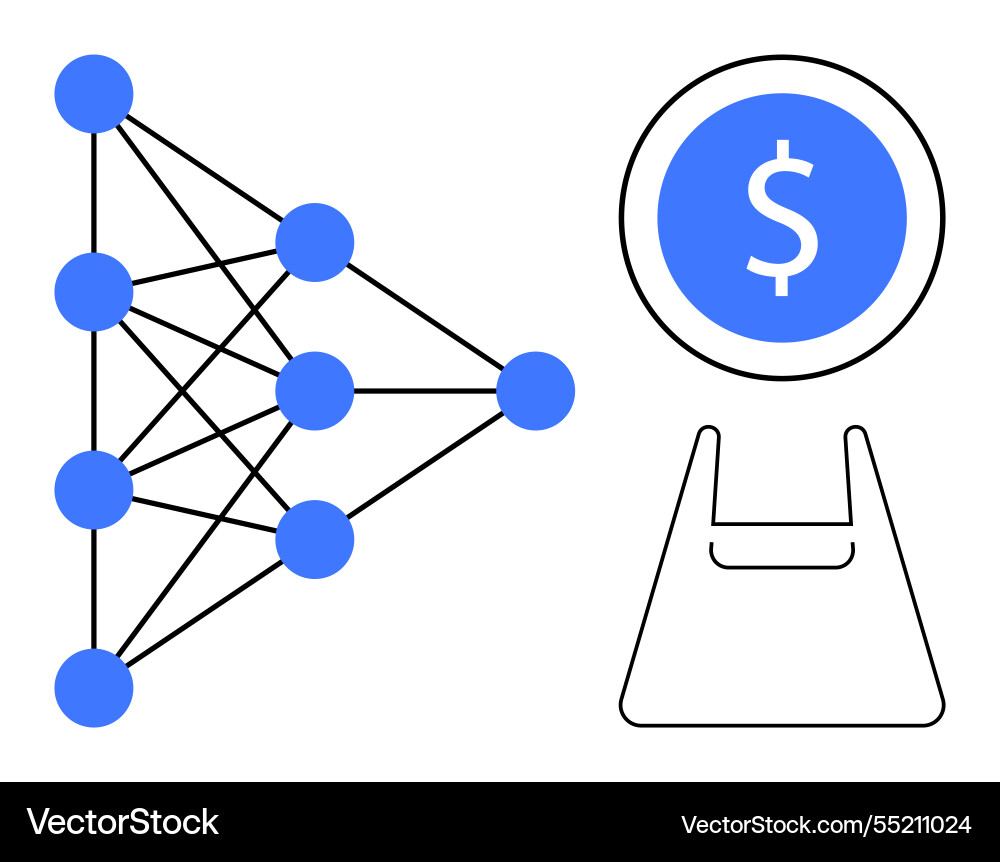 Neural network and financial investment Royalty Free Vector