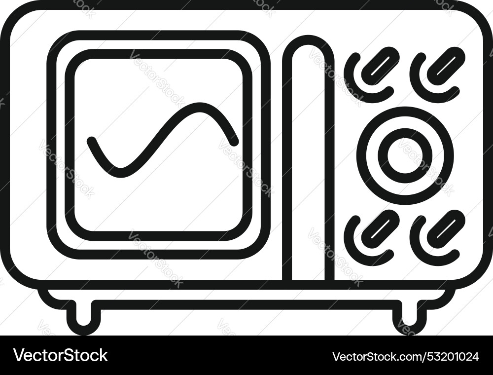 Oscilloscope showing sinusoidal signal icon Vector Image