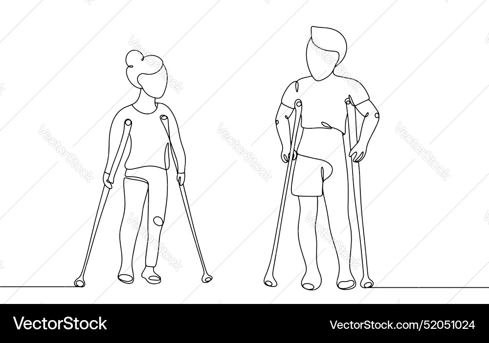 People with a broken leg Royalty Free Vector Image