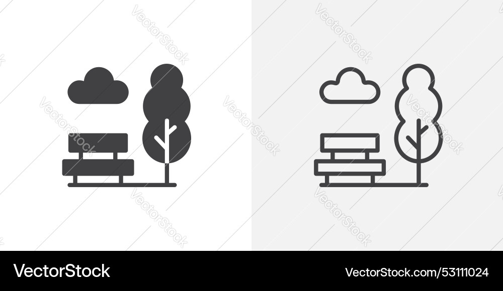 Public place thin line icon set Royalty Free Vector Image