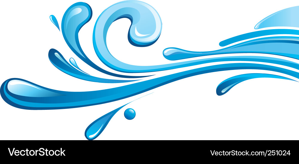 Waves splash Royalty Free Vector Image - VectorStock