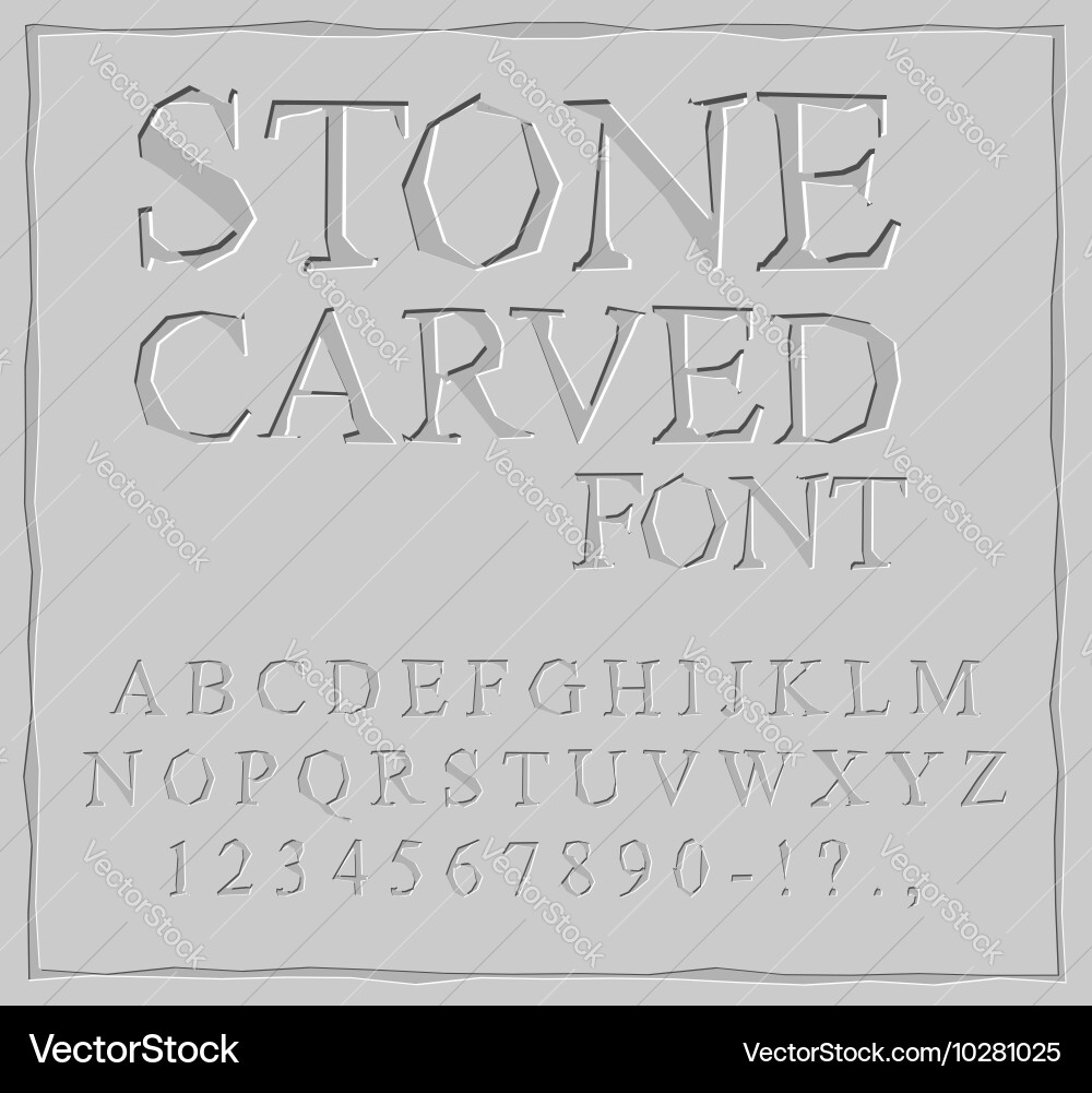 Ancient Stone Carved Alphabet Royalty Free Vector Image