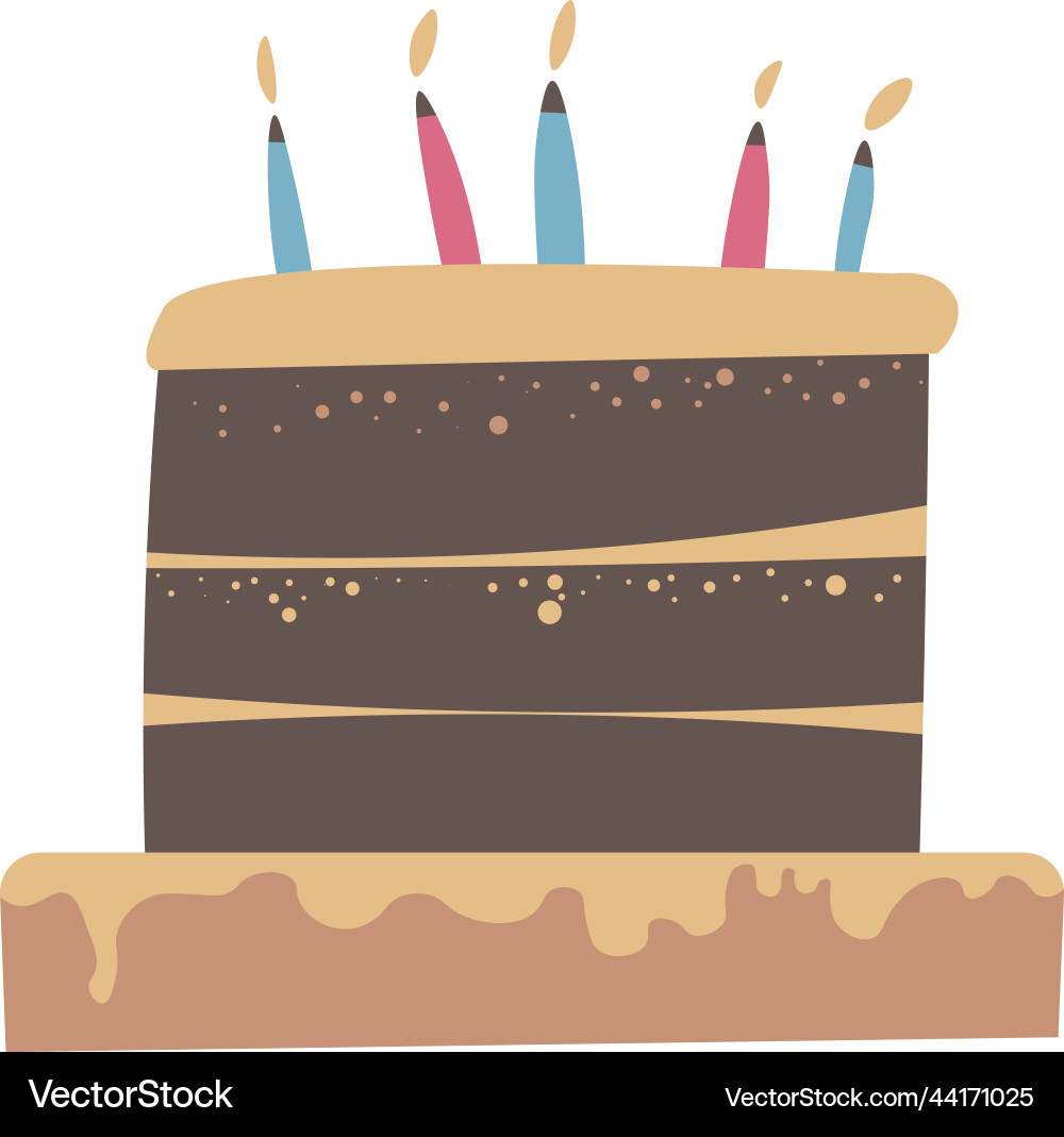 Birthday cake with chocolates and cocoa taste Vector Image