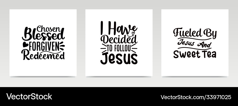 Blessed quotes letter typography set Royalty Free Vector