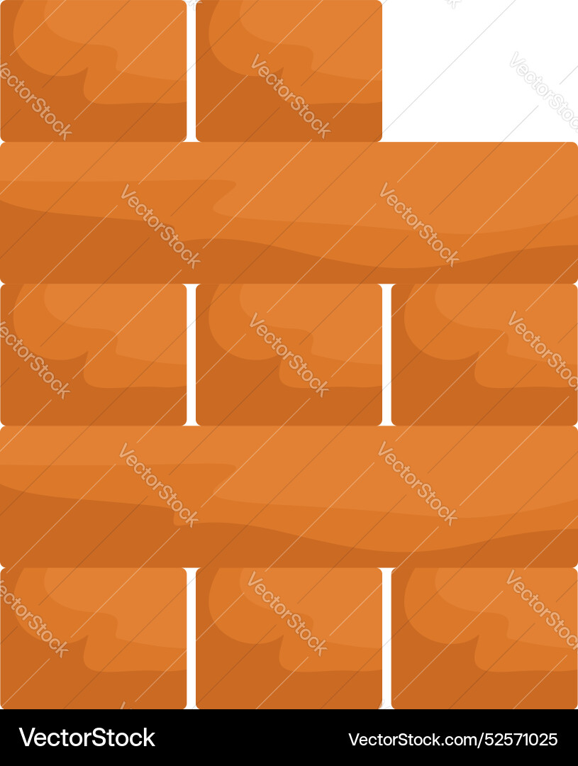 Brick wall being built with some missing bricks Vector Image
