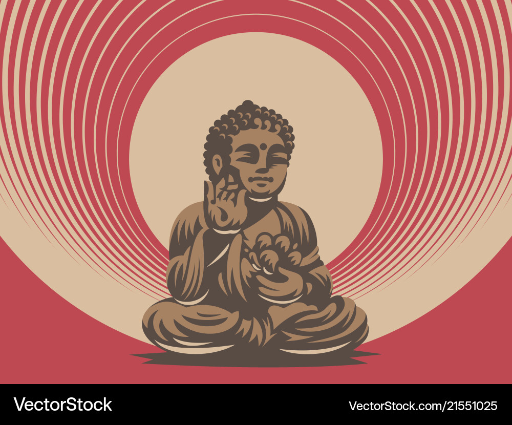 Buddhist Symbol Emblem Royalty Free Vector Image