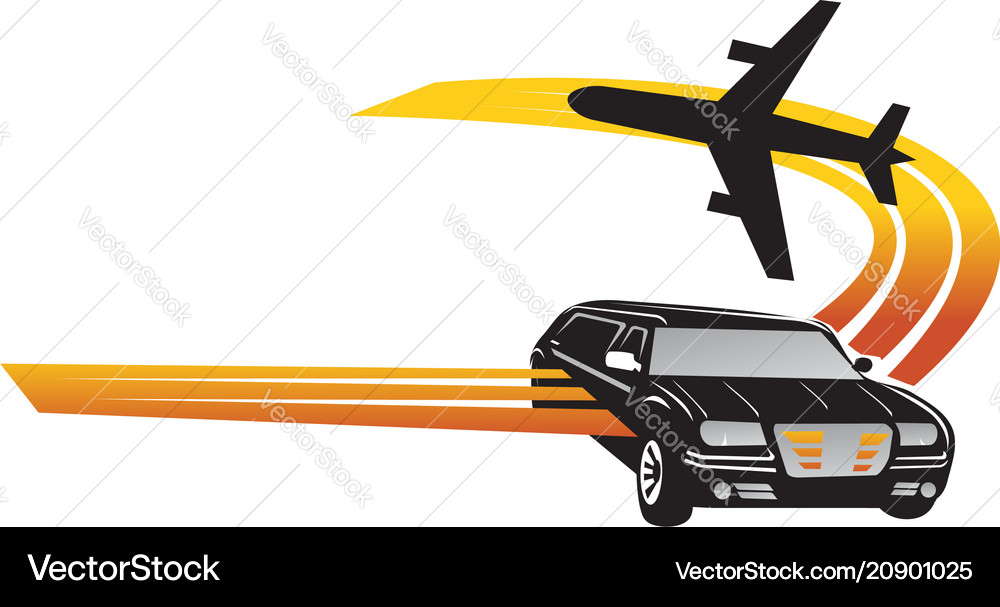 Car plane service tour travel Royalty Free Vector Image