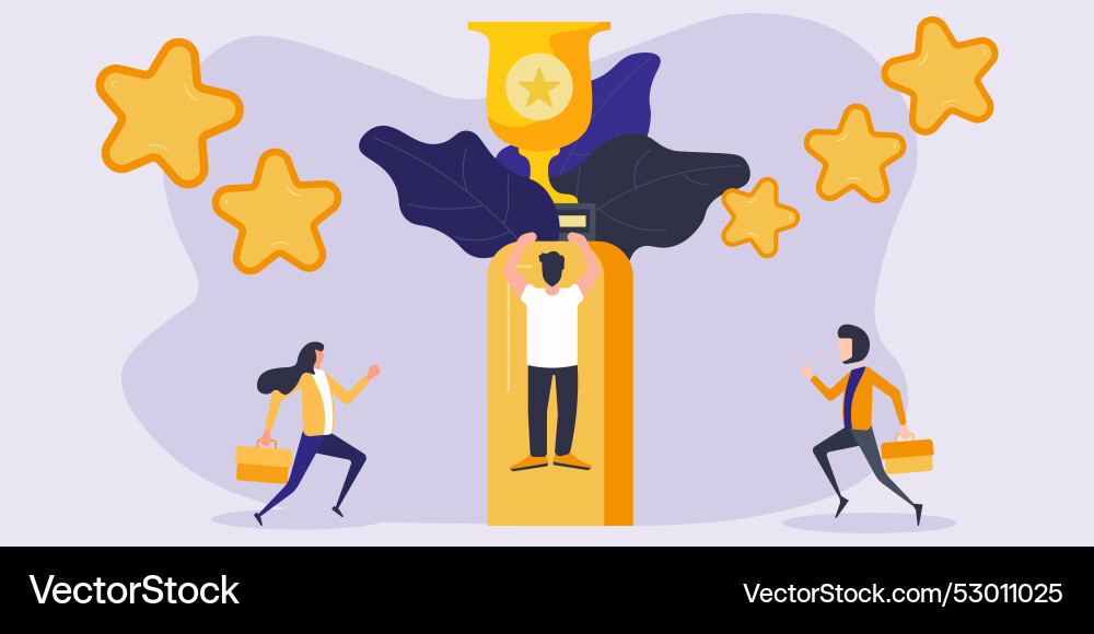 Concept with trophy cup award for team people Vector Image