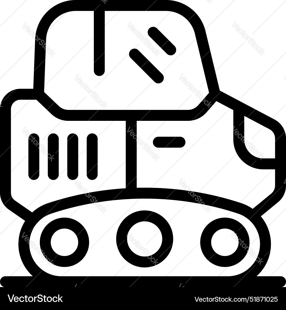 Continuous track vehicle moving on terrain Vector Image