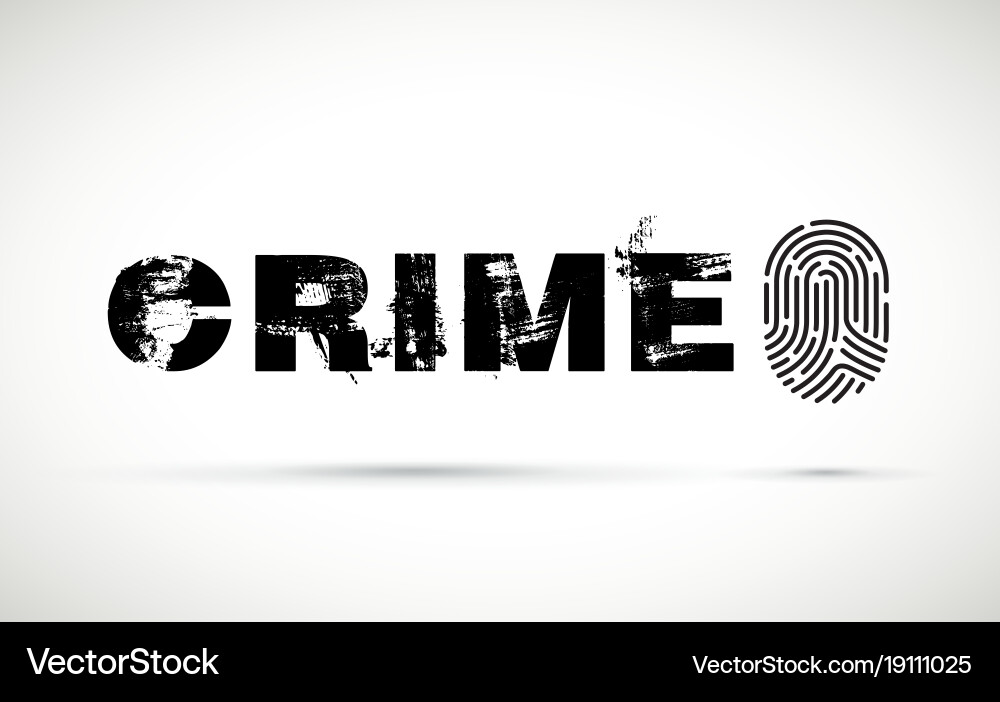 Crime prevention with a fingerprint Royalty Free Vector