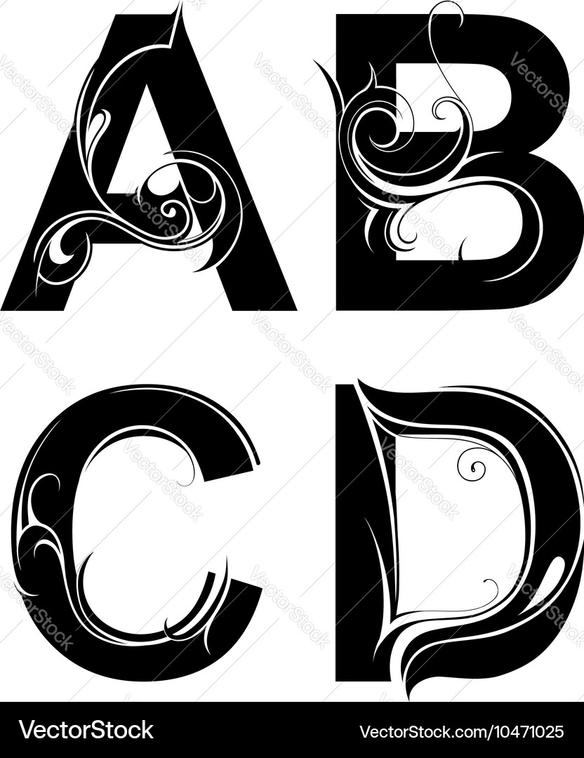 Decorative letter shapes Royalty Free Vector Image