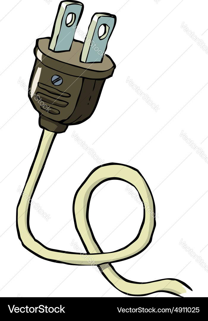 Electric Plug Cartoon Royalty Free Vector Image