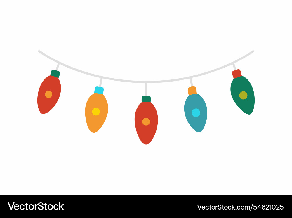 Festive hanging christmas lights design Royalty Free Vector