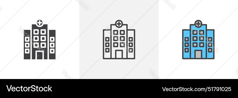 Hospital line icon set Royalty Free Vector Image