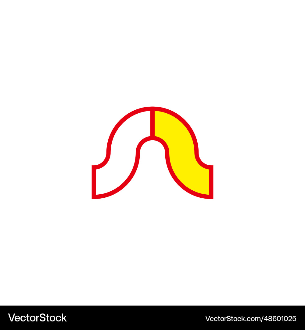Letter s number 2 curve line geometric symbol Vector Image